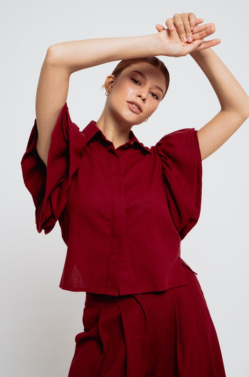 Poofa Linen Top – YeoMama Batik