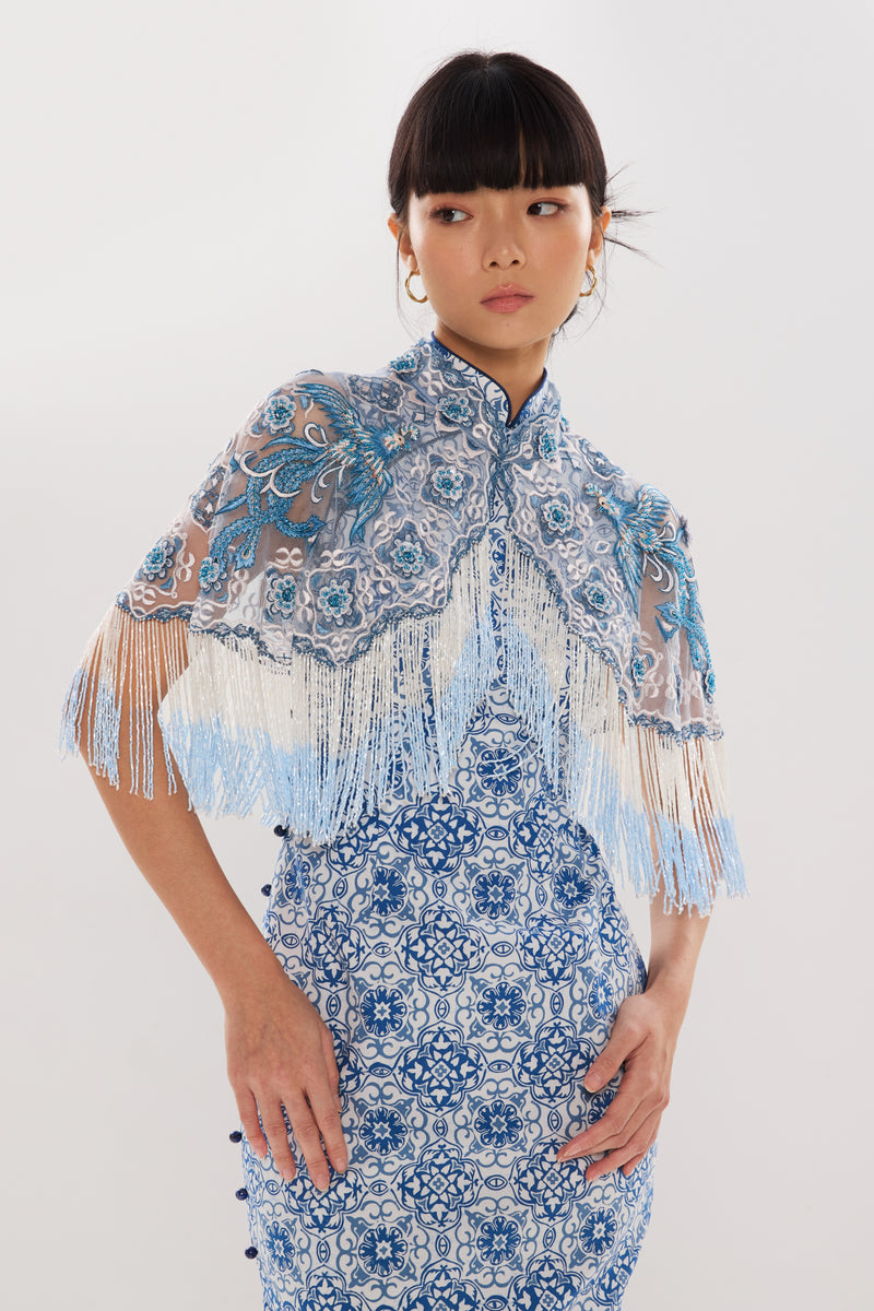 [Pre-order] Embellished Cape – YeoMama Batik